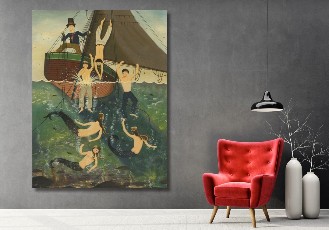 Diving in by Ralph Eugene Cahoon Jr. Quality Print Framed Canvas Wall ...