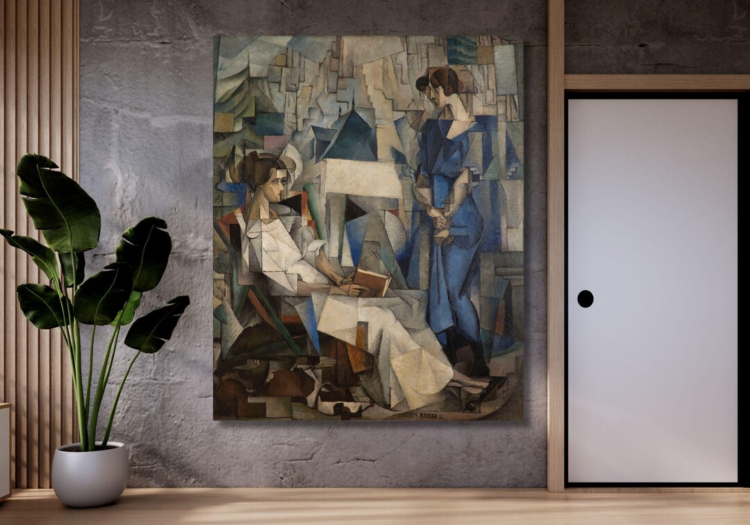 Two Women Diego Rivera Archival Quality Art Print Framed Canvas Wall ...