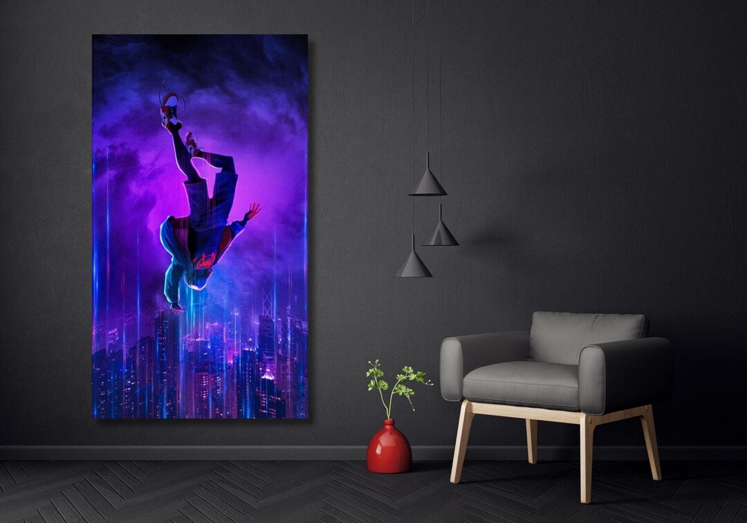 Miles Morales Spiderman Canvas Art: Into the Spider-verse Wall Decor ...