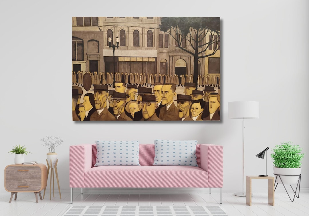 John Brack 'collins St, 5pm' Canvas Art Print: Vintage Australian ...