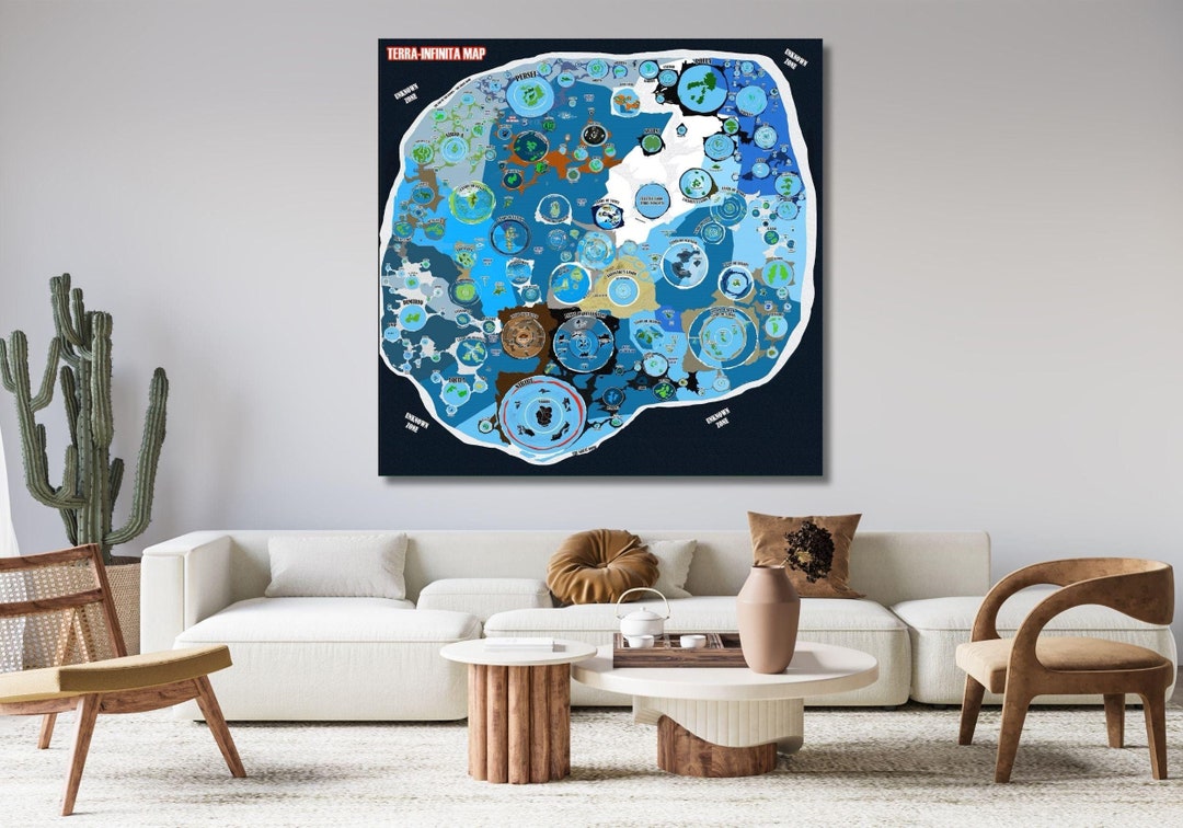 Terra Infinita Flat Earth Map Canvas Wall Art - Etsy