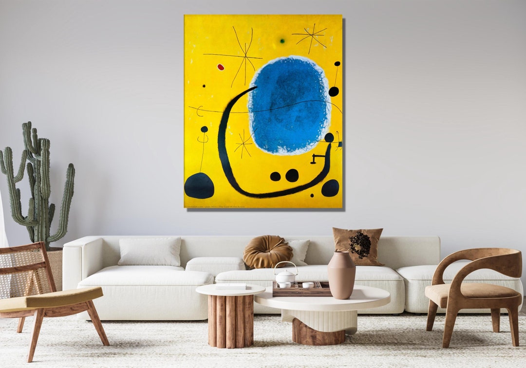 O Ouro do Azul de Joan Miró, pronto para pendurar, arte em tela de ...