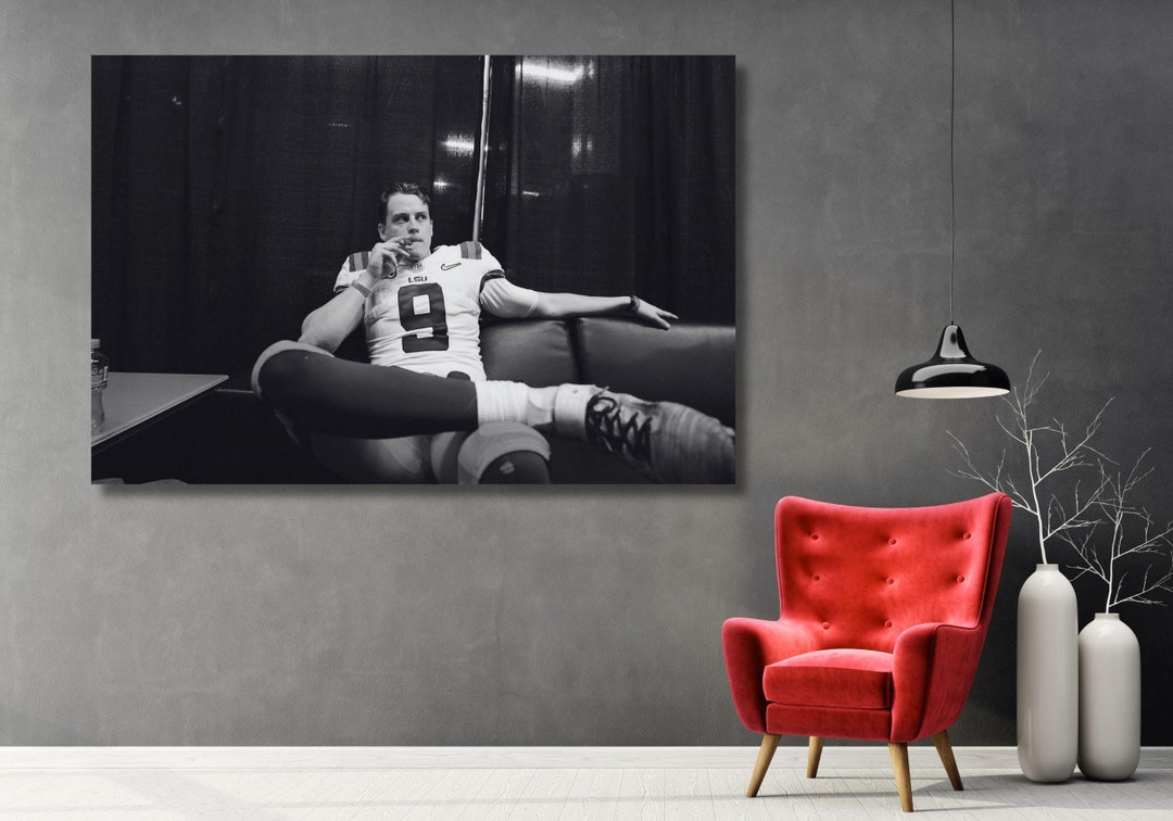 Joe Burrow Smoking Cigar Ready to Hang Canvas Wall Art , Joe Burrow ...