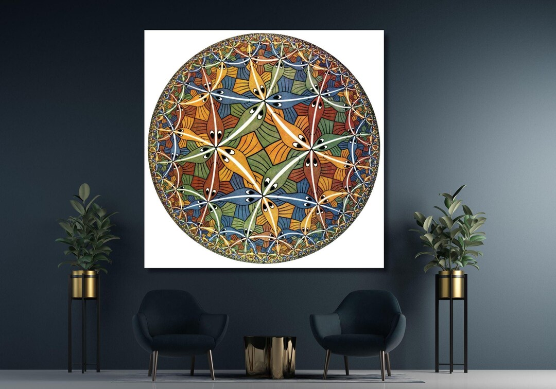 Escher Circle Limit III Canvas Art Print: Modern Expressionism Artwork ...