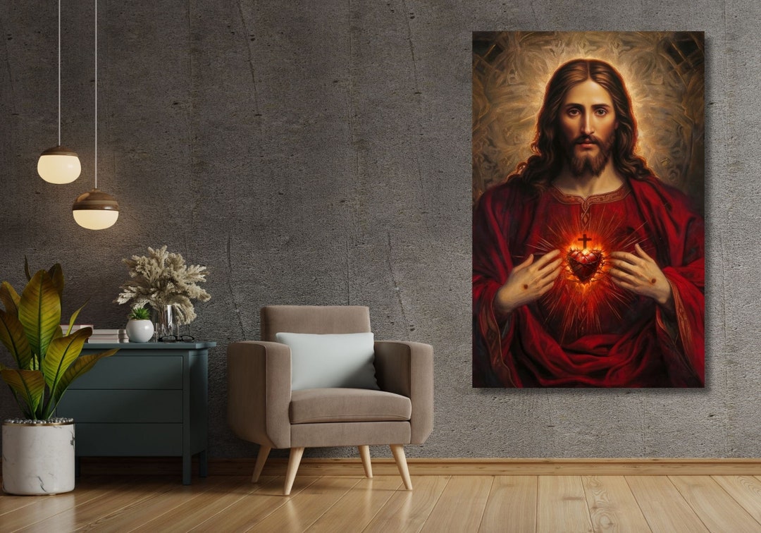 Sacred Heart of Jesus Paintings, Holy Jesus Christ Sacred Heart ...
