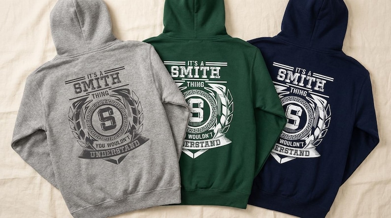Personalized Family Crest Sweatshirt, Custom Name Hoodie Matching Cozy ...