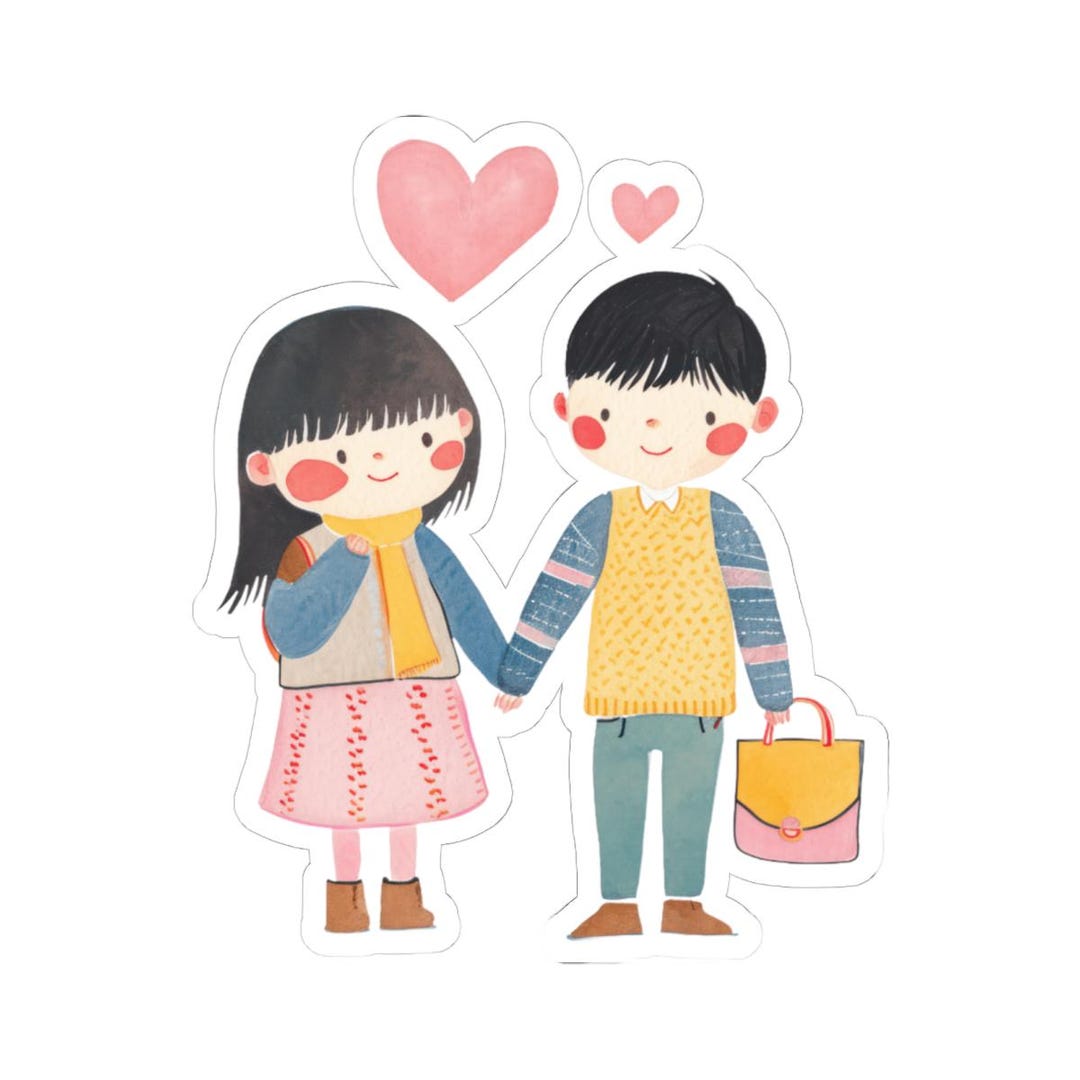 Adorable Couple Kiss Stickers Cute Love Decals for Laptops ...