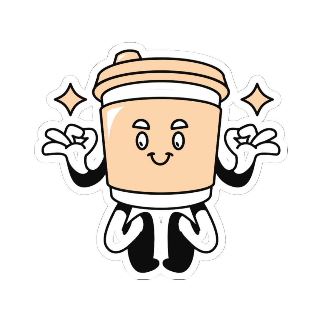 Cute Coffee Cup Stickers , Fun Laptop Decals, Stationery Stickers, Gift ...