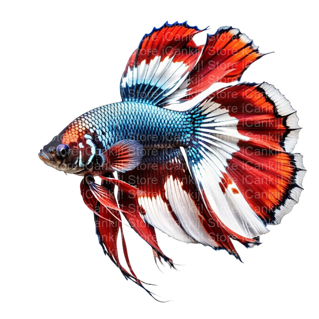12 Betta Fish Clipart, Colorful Fish Illustration, Printables ...