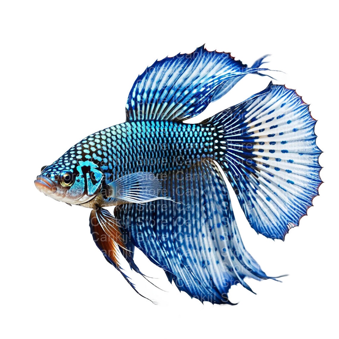 12 Betta Fish Clipart, Colorful Fish Illustration, Printables ...