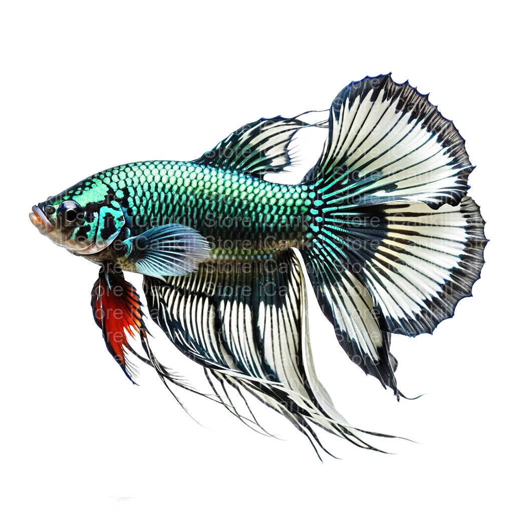 12 Betta Fish Clipart, Colorful Fish Illustration, Printables ...