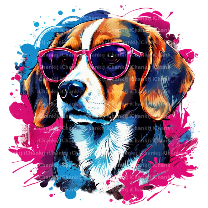 10 High Quality Jpgs, Colorful Dog Clipart, Dog Clipart, Watercolor ...