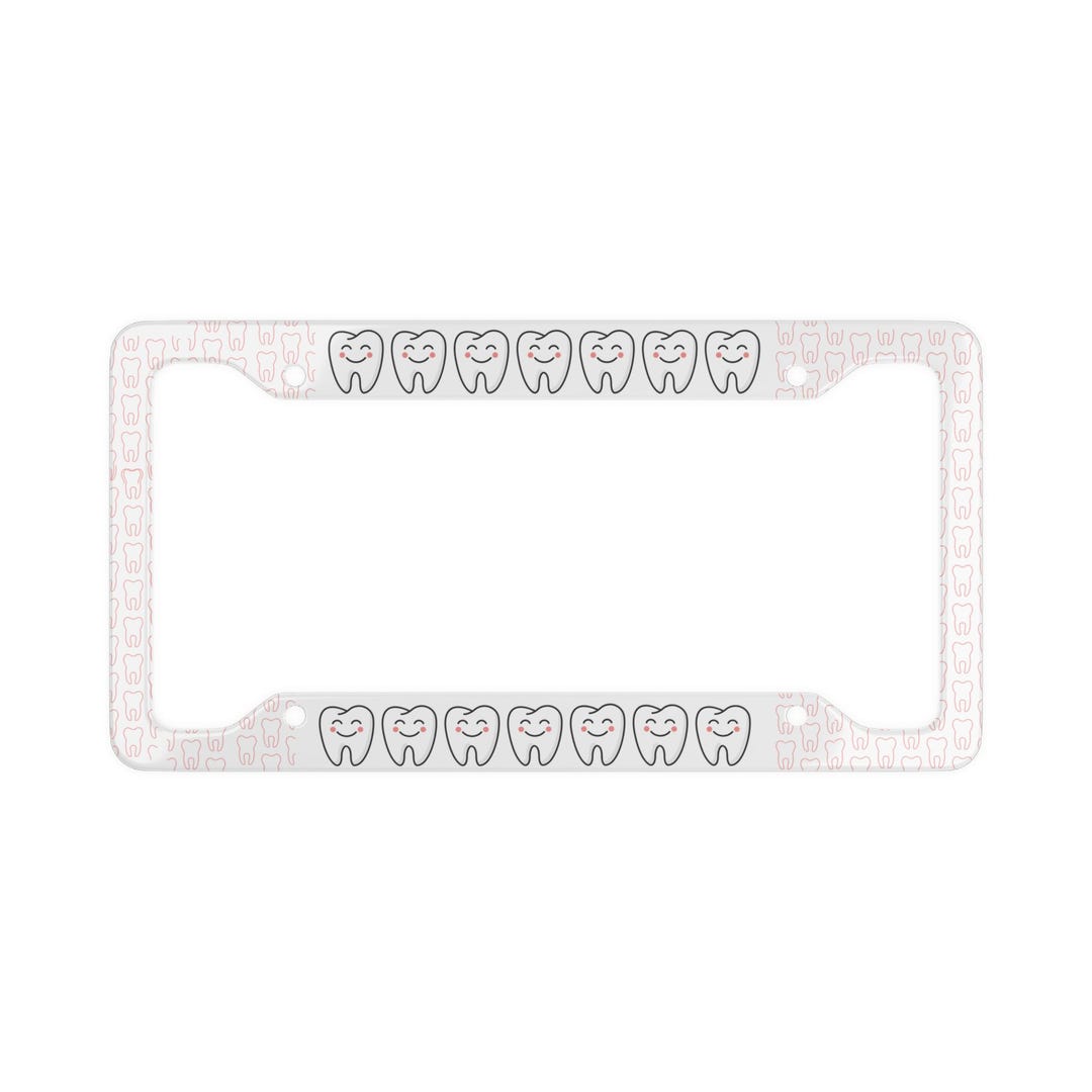 Pink Dental Teeth Pattern License Plate Frame, Dentist Gift, Car ...