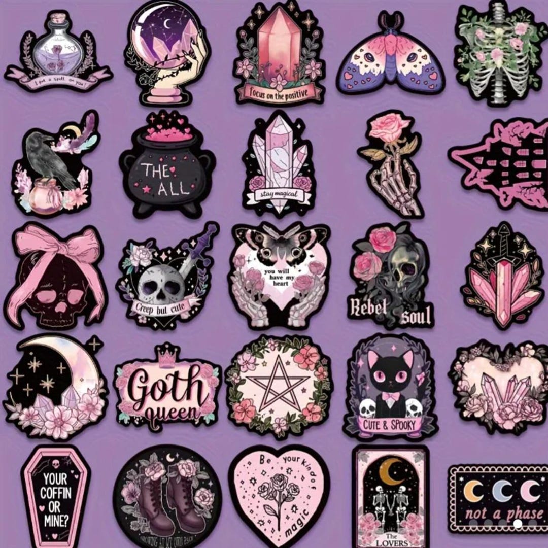 Dark Romance Reader / Goth Girl Stickers Multipack. - Etsy
