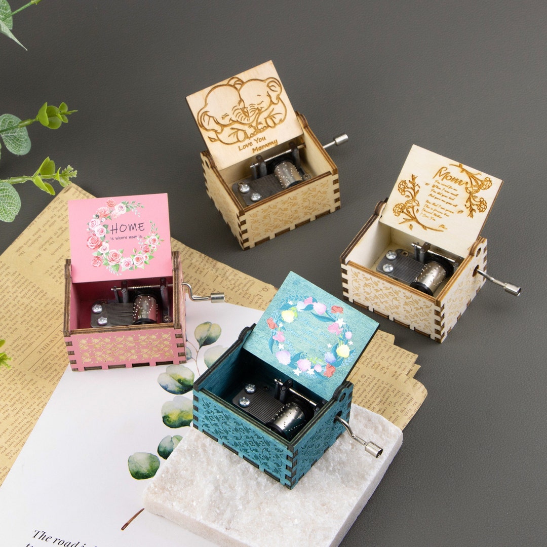 Personalized Tiny Hand-cranked Wooden Music Box,custom Engraving Music ...