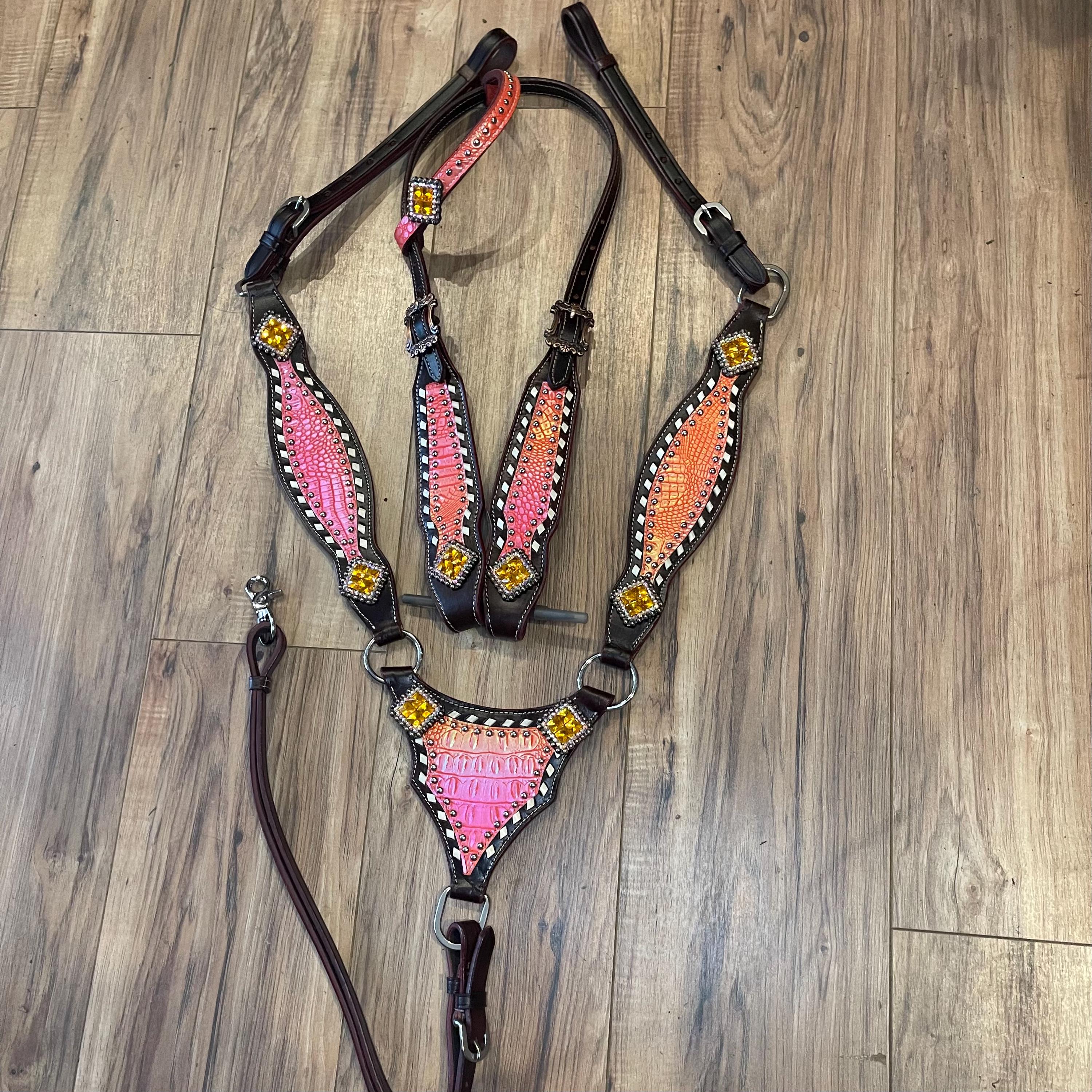 Pink& Orange Western Gladiator Horse Tack Set - Etsy