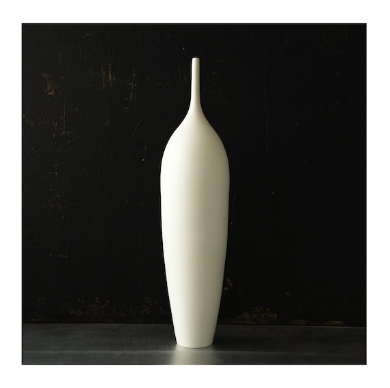 White Ceramic Floor Vase