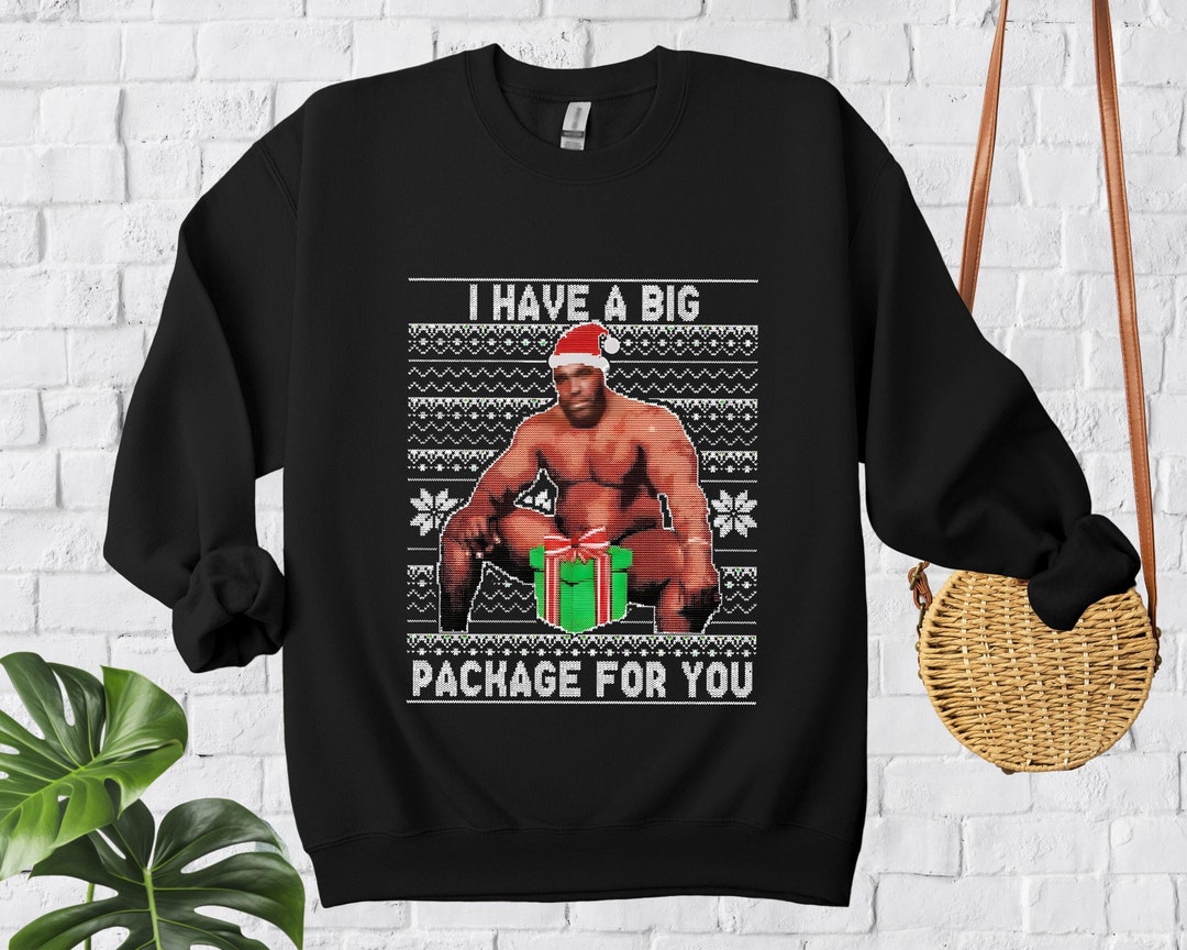 Barry Sitting on A Bed Big Package Ugly Christmas Sweatshirt, Women ...