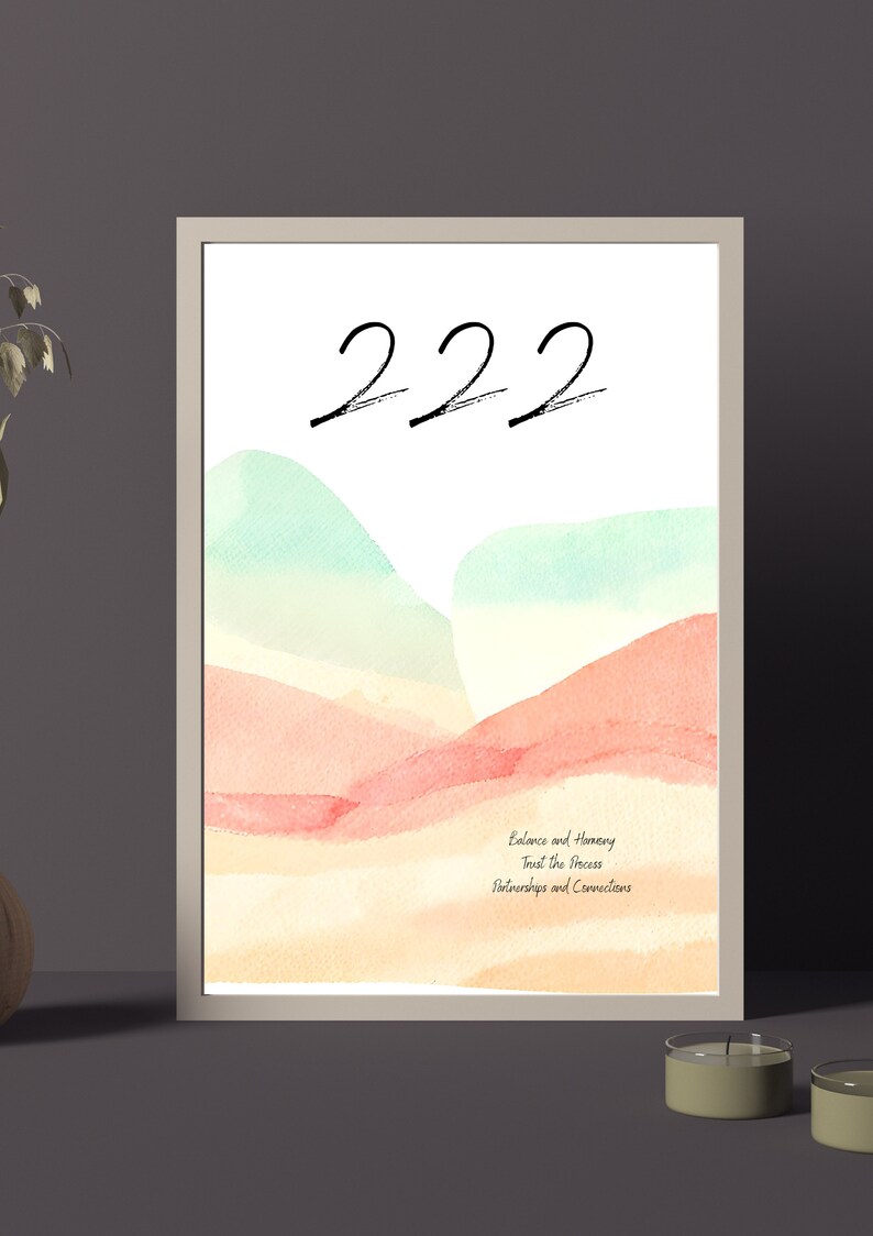 Angel Number 222 Downloadable Wall Art Print Poster - Etsy