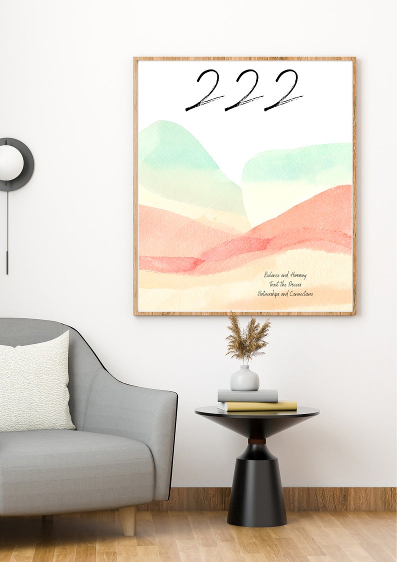 Angel Number 222 Downloadable Wall Art Print Poster - Etsy
