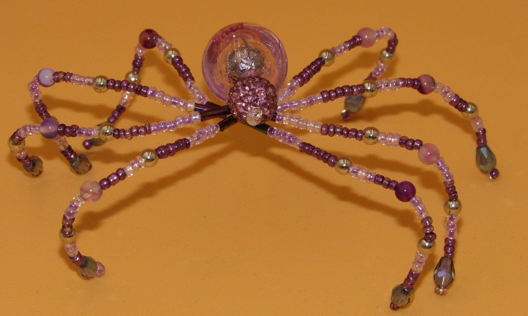 Silver and Purple Spider. Approximate Size: Body2 Inches With Leg Span ...