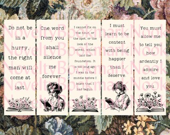 Historical Romance Reader Printable Bookmarks Pride and Prejudice ...