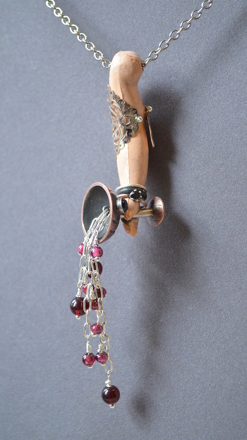 Spilt Merlot Necklace Made With Vintage Doll Arm and Handmade - Etsy