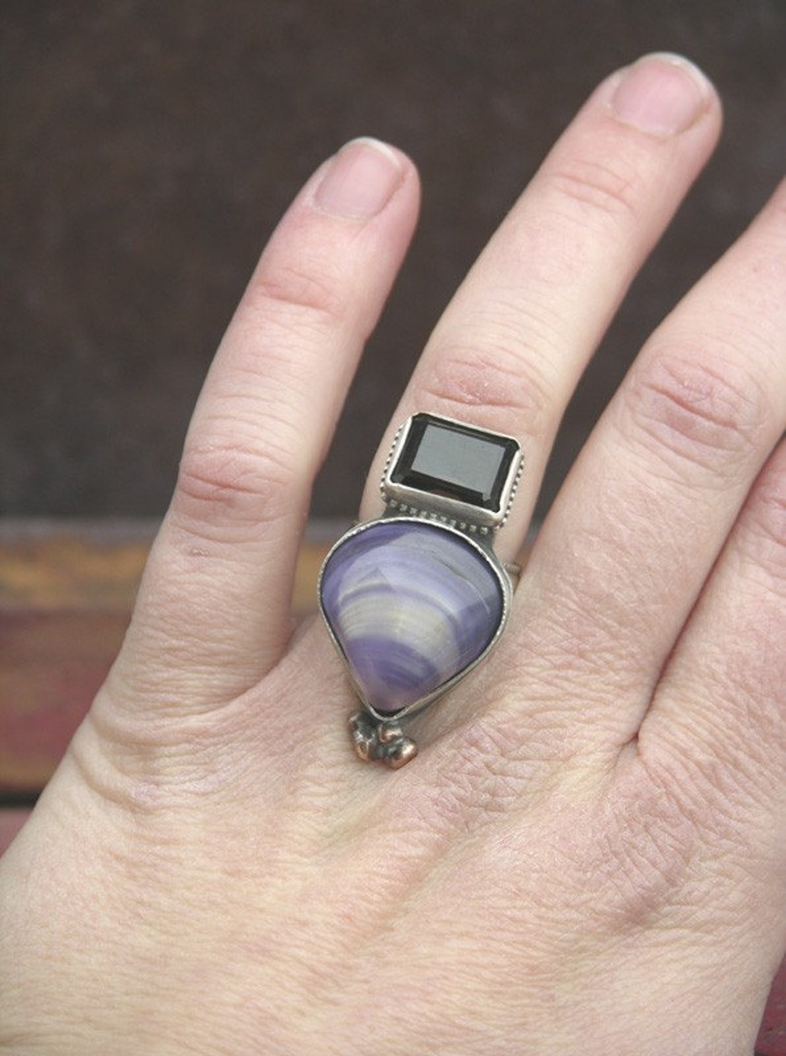 Clammed up Ring Made With A Shell and Smoky Quartz - Etsy