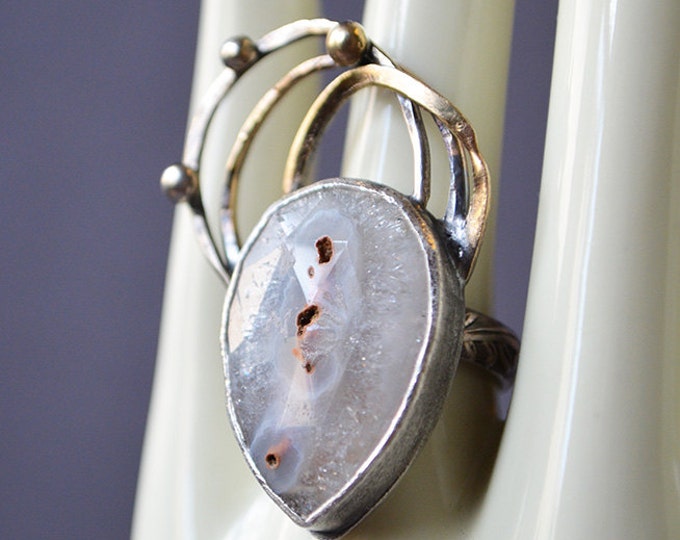 Thin Ice Ring Made With One of A Kind Solar Quartz - Etsy