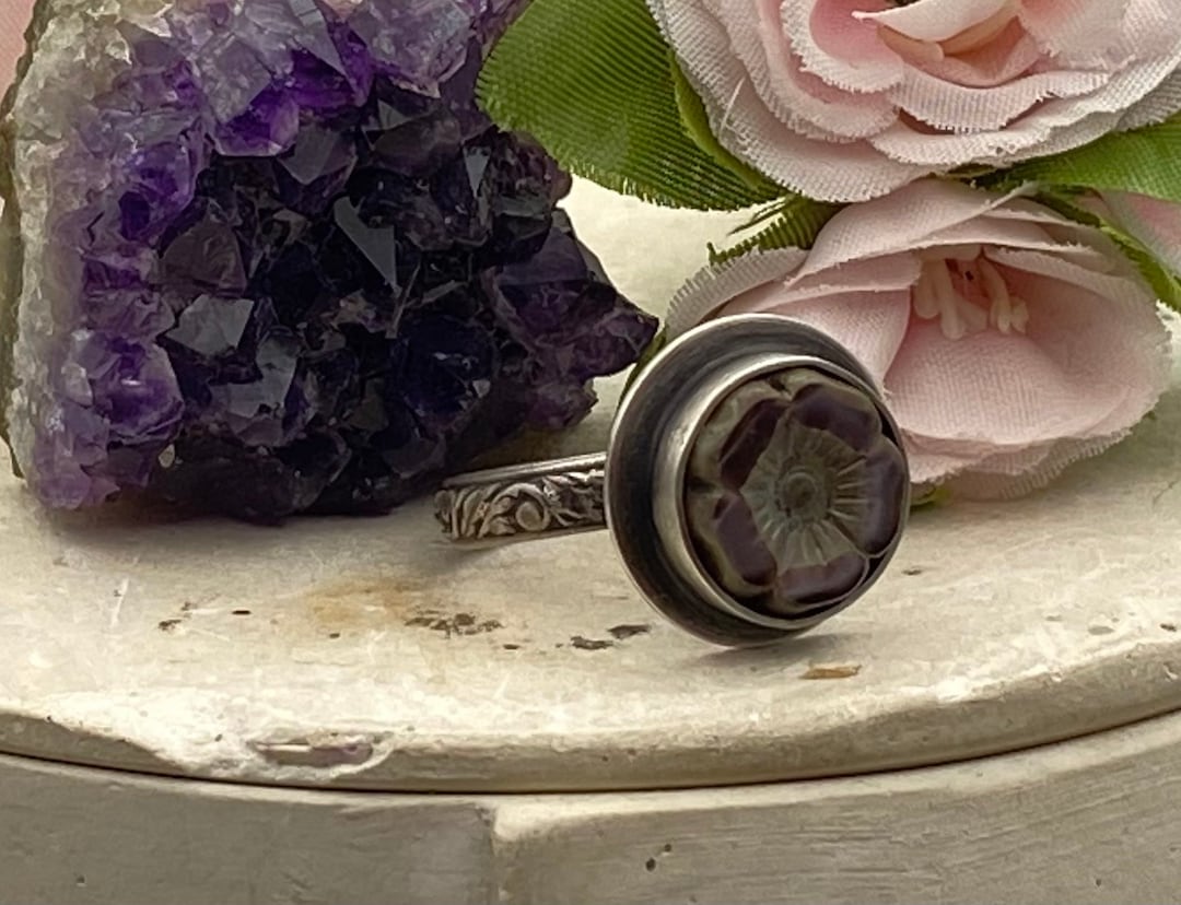 Bloom Flower Ring Made With A Glass Flower - Etsy
