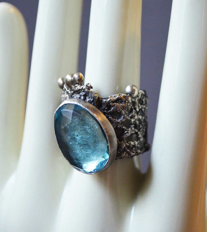 Lacy Blue Ring Made With Cast Lace and London Blue Topaz - Etsy