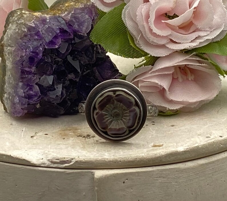 Bloom Flower Ring Made With A Glass Flower - Etsy