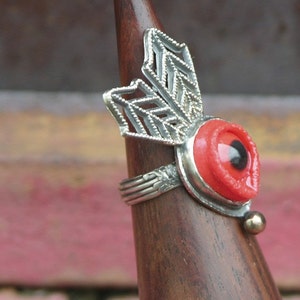 On Sale Red Eye Bird Eye Ring Marked Down - Etsy