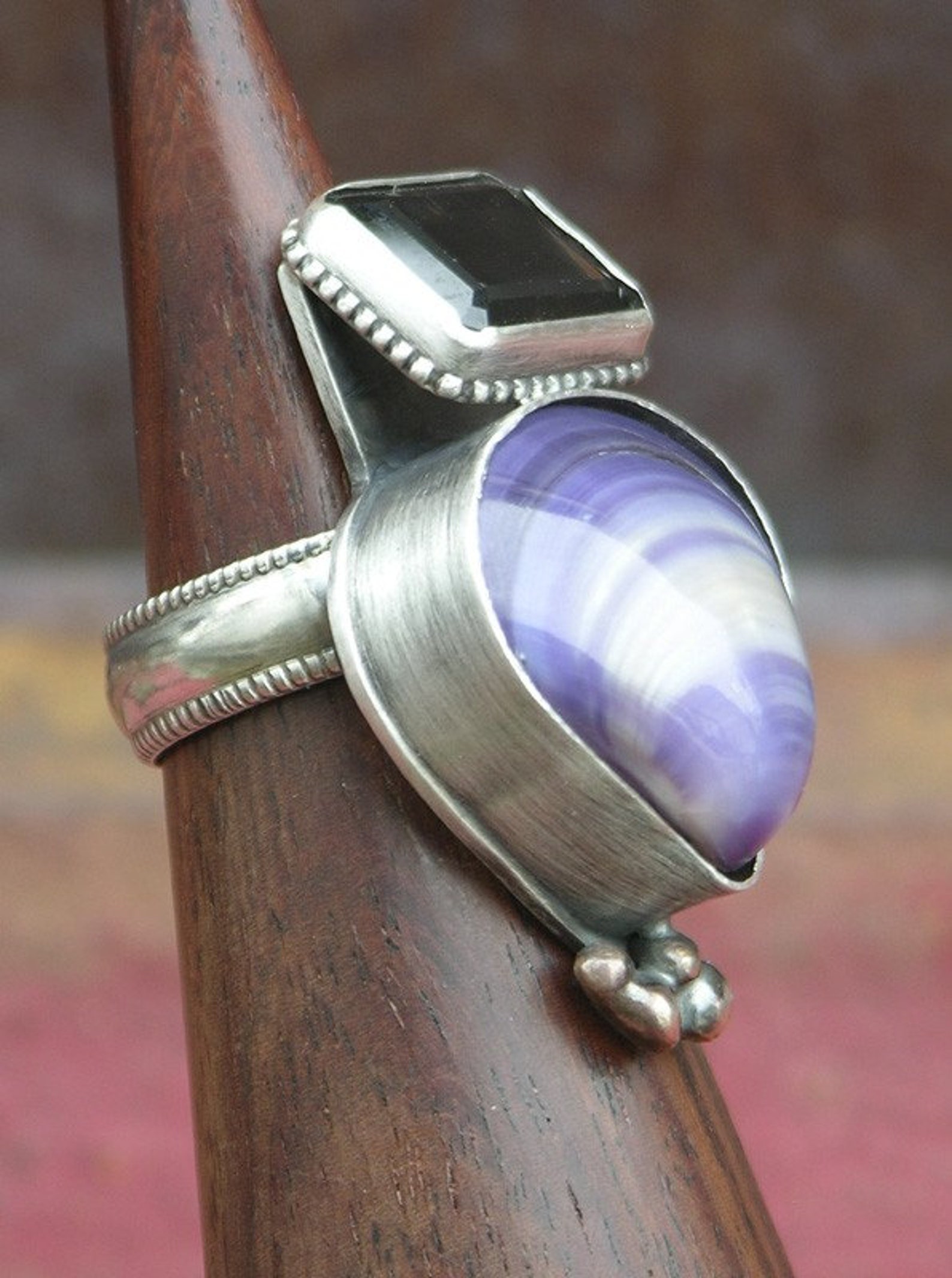 Clammed up Ring Made With A Shell and Smoky Quartz - Etsy