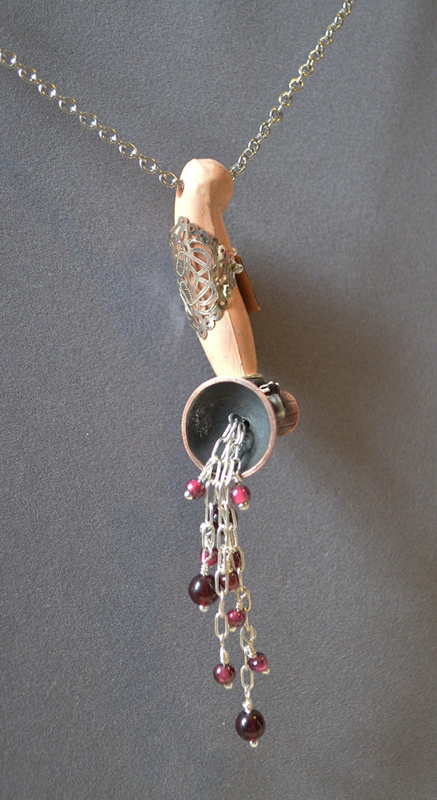 Spilt Merlot Necklace Made With Vintage Doll Arm and Handmade - Etsy