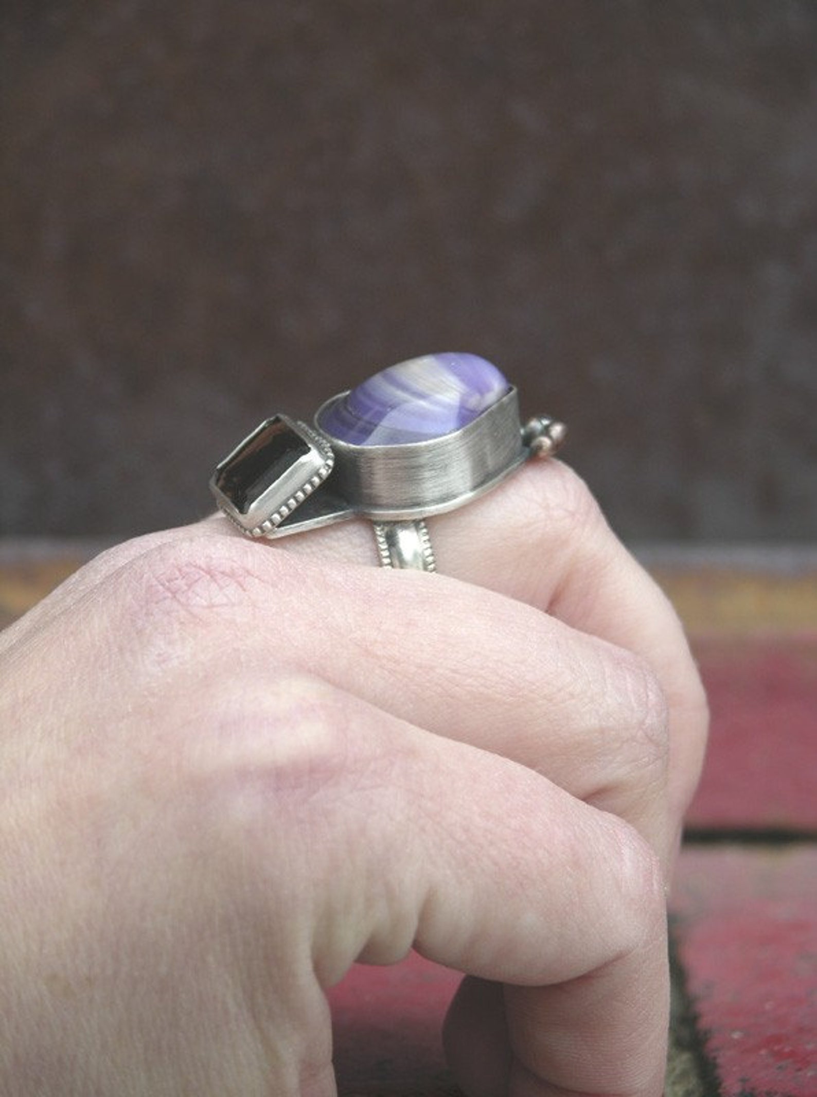 Clammed up Ring Made With A Shell and Smoky Quartz - Etsy