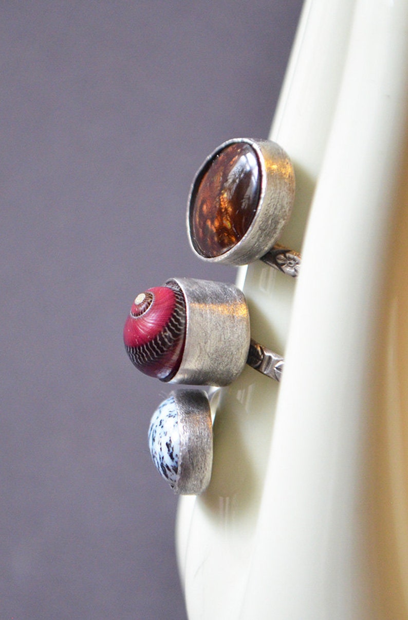 Sky Sea and Land Ring Made With Fire Agate Gemstone - Etsy