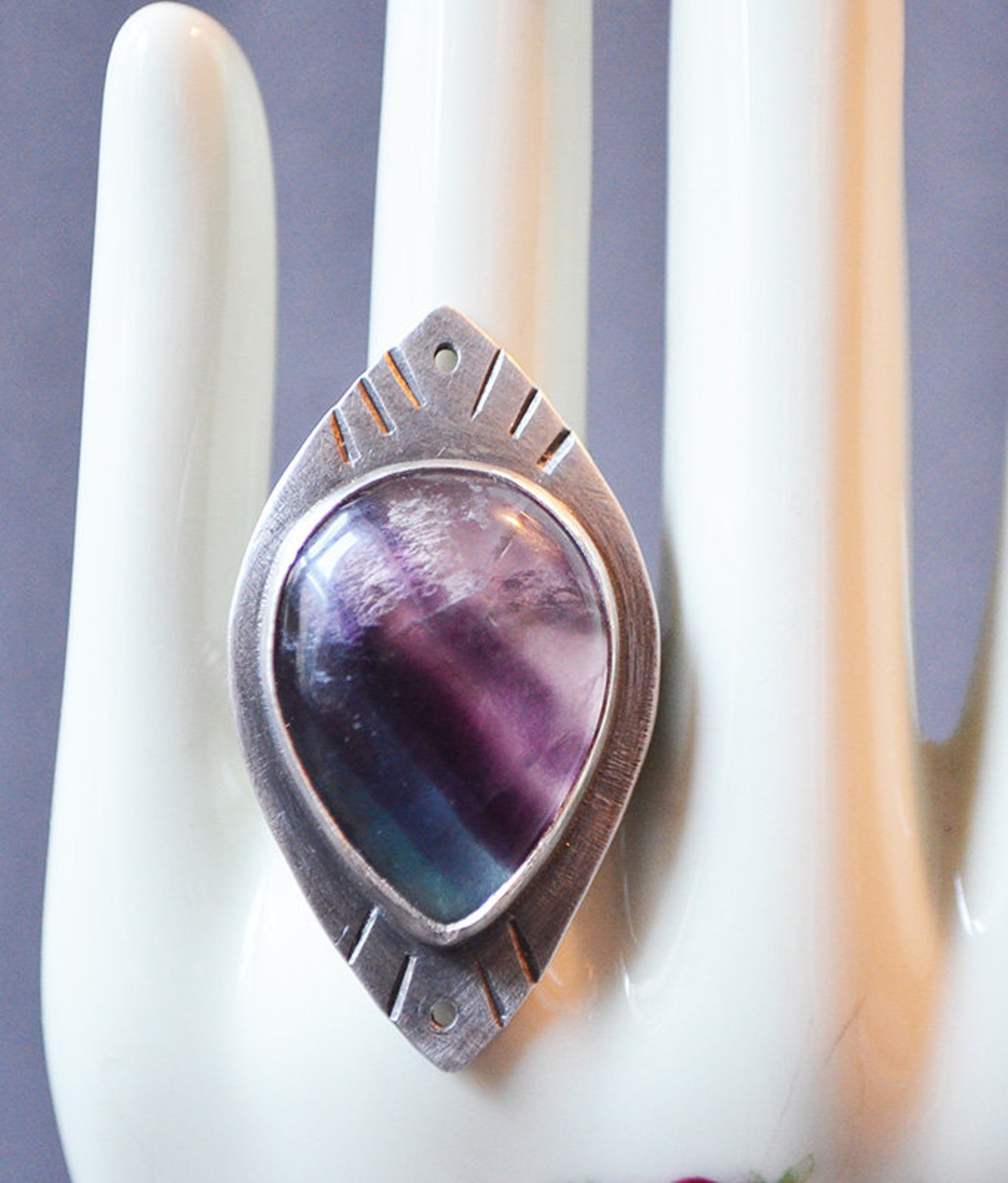 Keeper's Quill Ring Made With a Fluorite Stone - Etsy