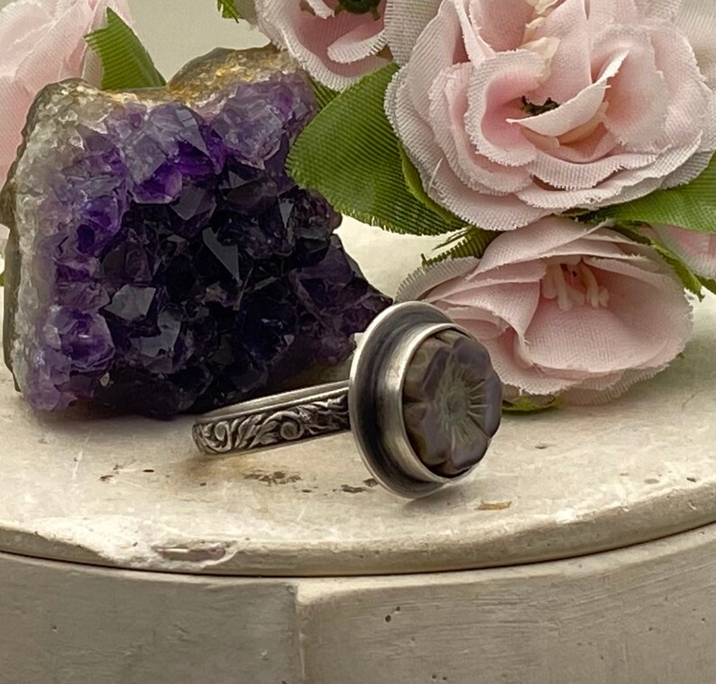 Bloom Flower Ring Made With A Glass Flower - Etsy