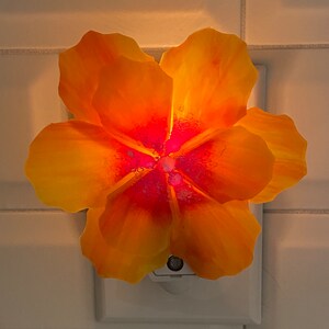 Flower Night Light With Light Sensor Components yellow/orange Flower - Etsy