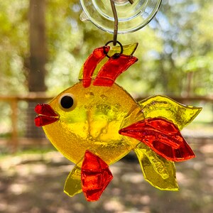 Fused Glass Fish Sun Catcher/ornament yellow - Etsy