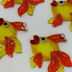 Fused Glass Fish Sun Catcher/ornament yellow - Etsy