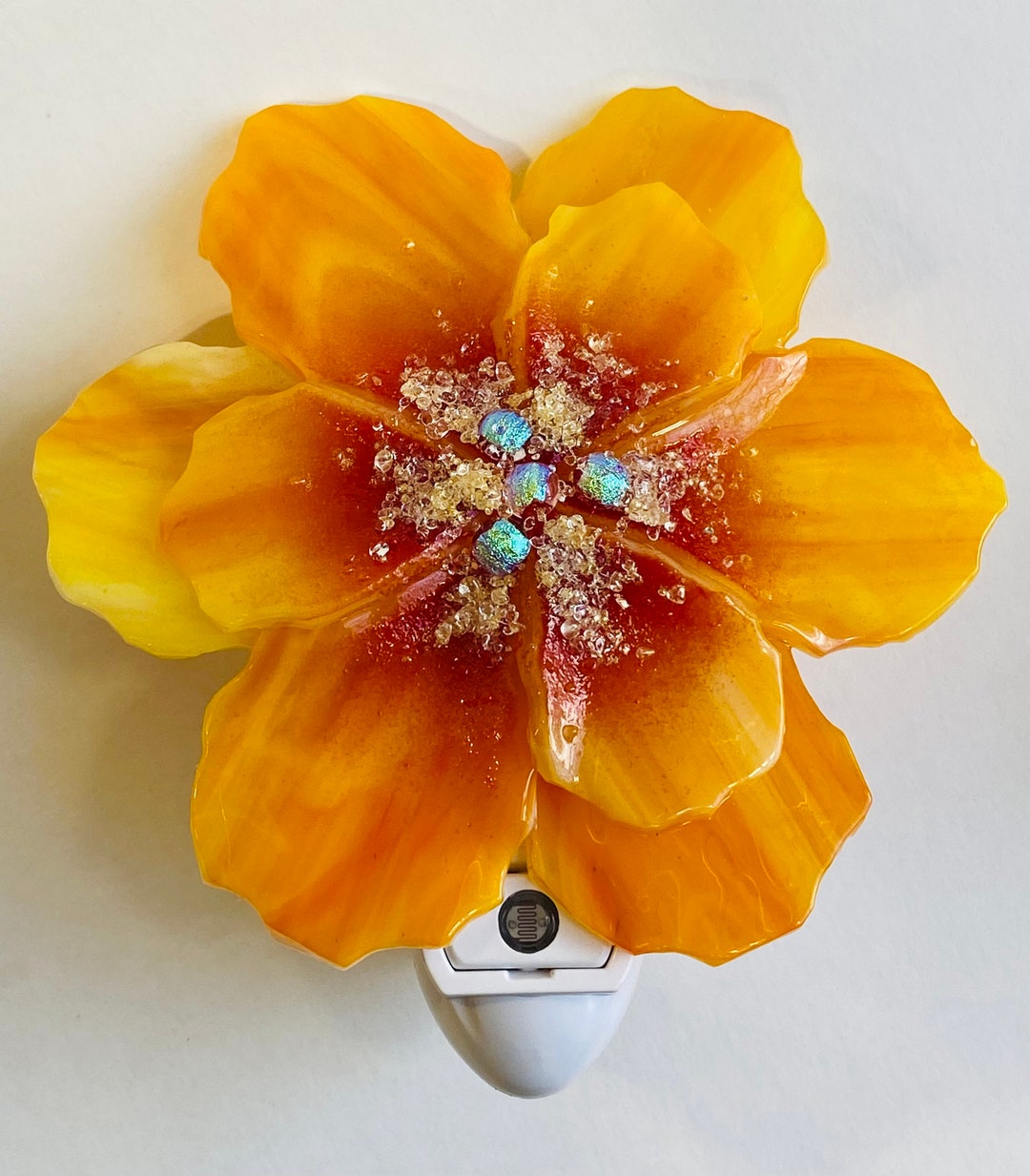 Flower Night Light With Light Sensor Components yellow/orange Flower - Etsy