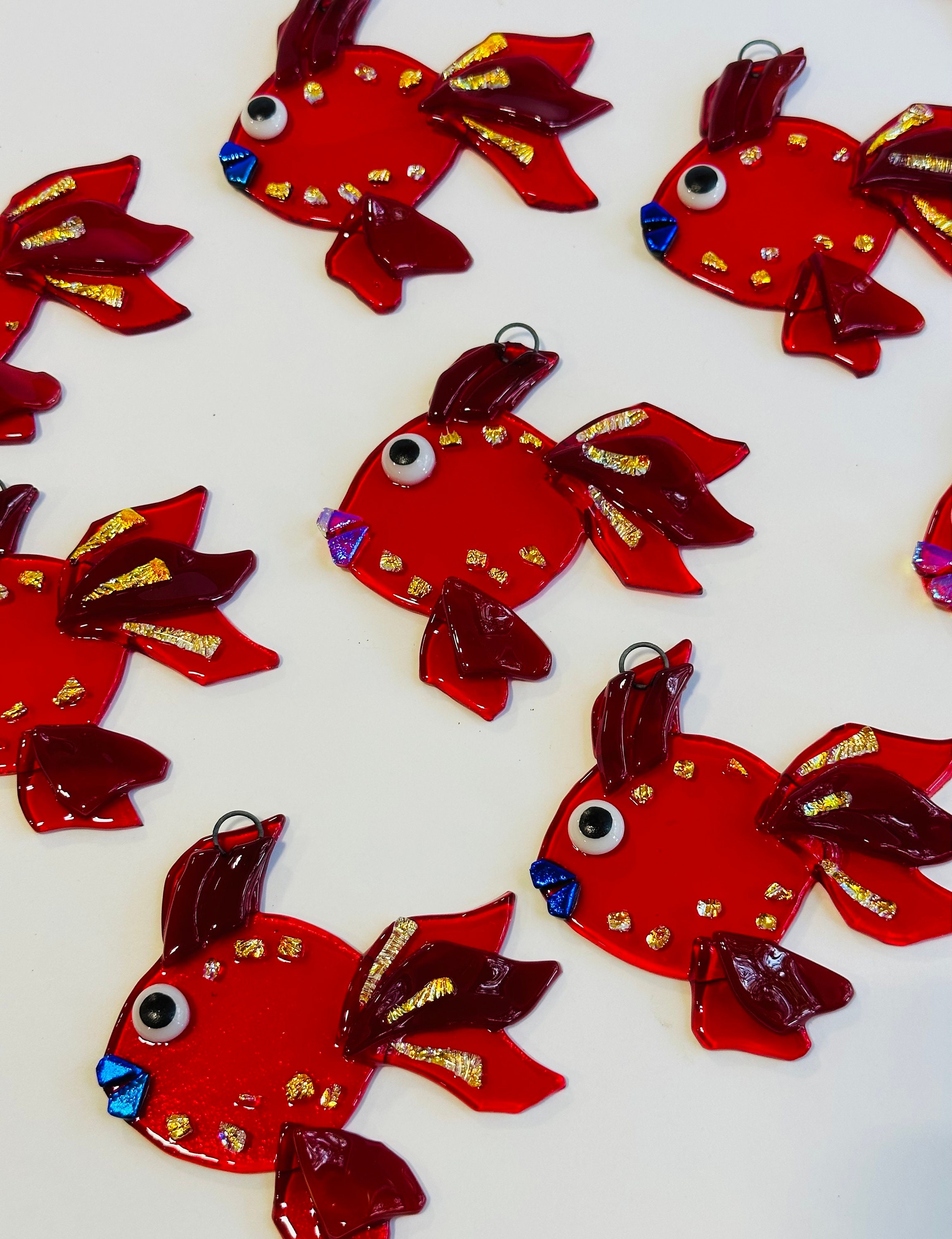 Fused Glass Fish Sun Catcher/ornament (red) - Etsy