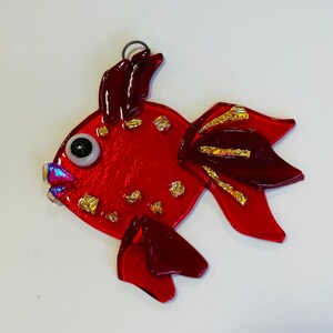 Fused Glass Fish Sun Catcher/ornament (red) - Etsy