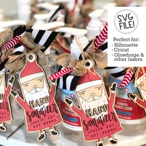 Hand Santatizer Tag SVG Santa Sanitizer Gift Tag Hand | Etsy