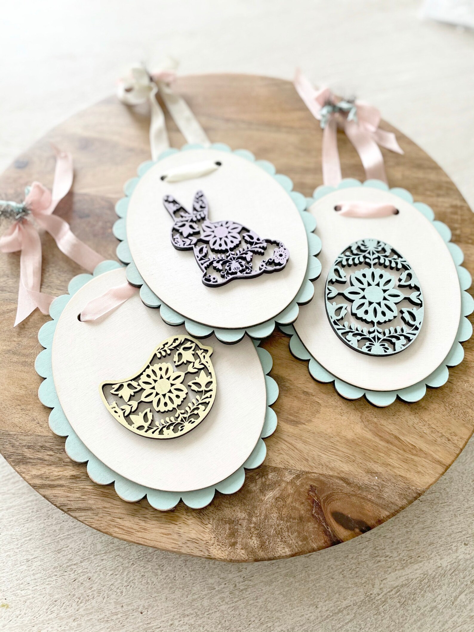 Spring/easter Banner SVG Laser Template Bunting Pattern - Etsy