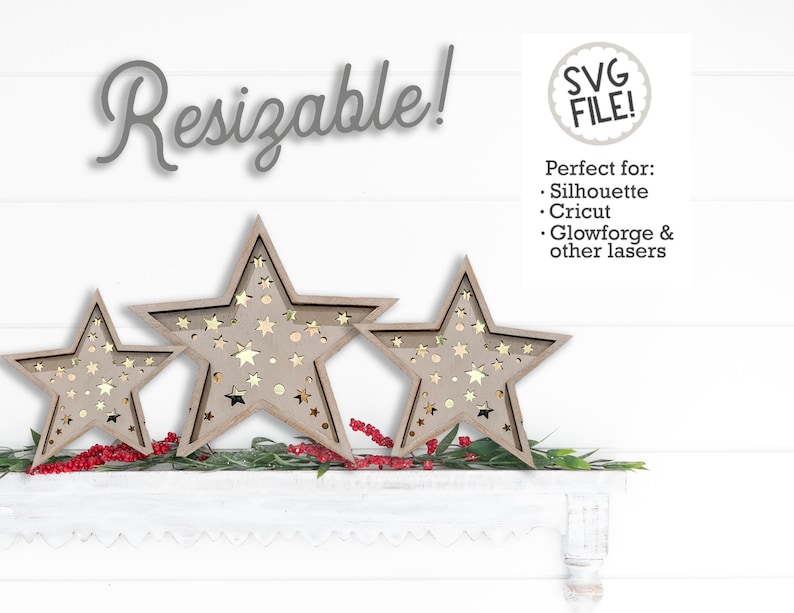 3D Star Lantern SVG | Glowforge Laser Cut File, Farmhouse Decor ...