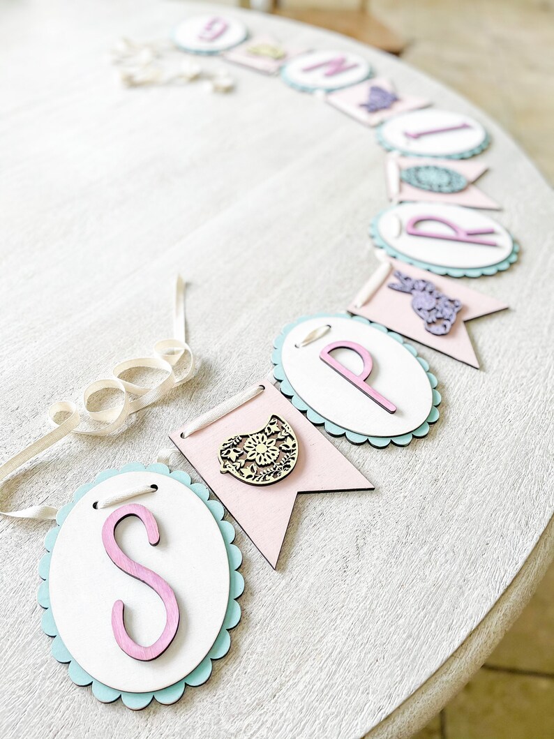 Spring/easter Banner SVG Laser Template Bunting Pattern - Etsy