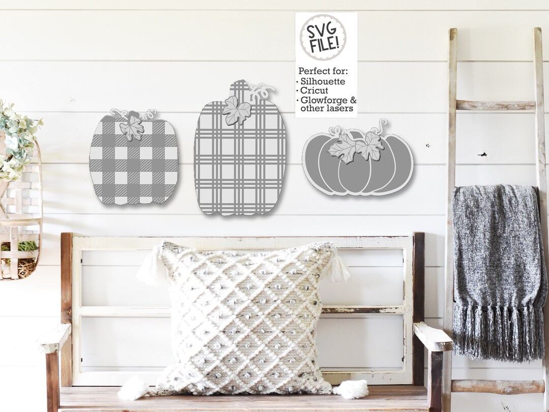 Plaid Pumpkin SVG File | Autumn Harvest Laser Cut File | Silhouette 3D ...